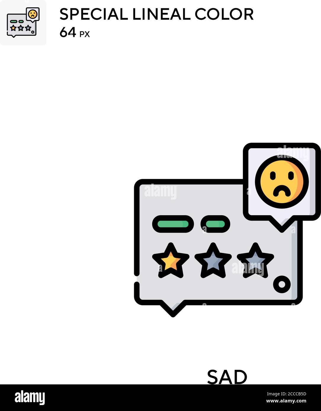 Sad Special lineal color icon. Illustration symbol design template for ...