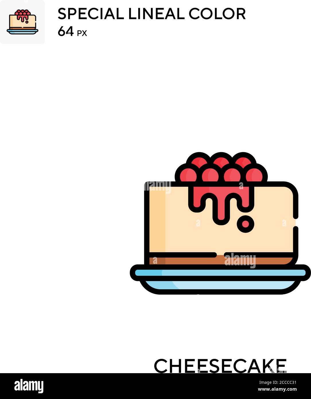 Cheesecake Special lineal color icon. Illustration symbol design ...