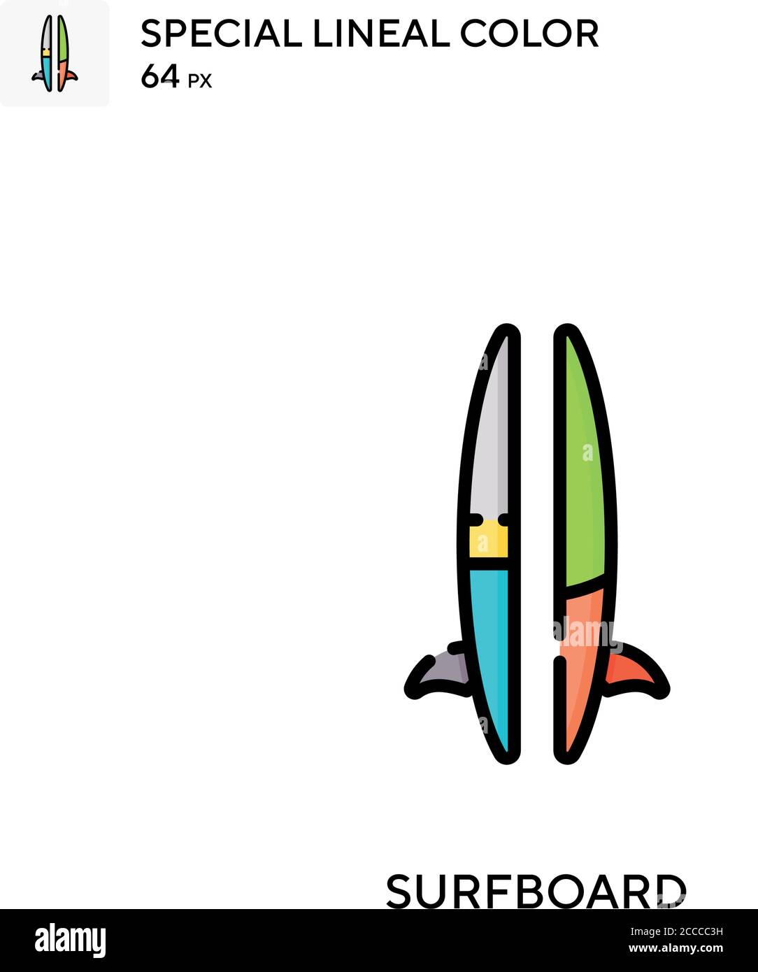 Surfboard Special lineal color icon. Illustration symbol design ...