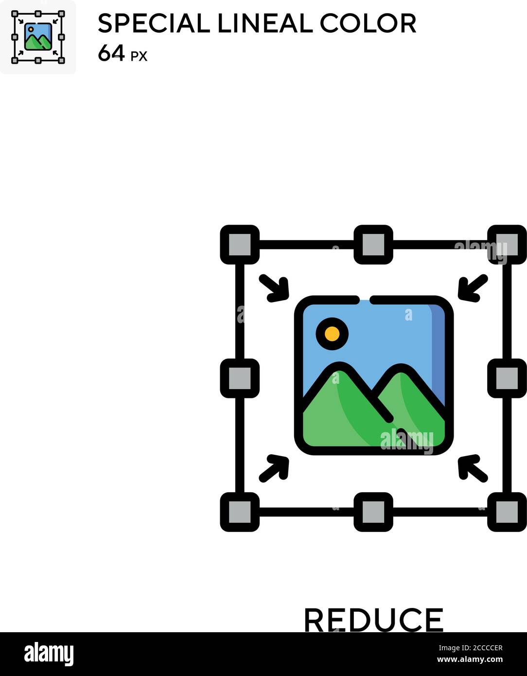 Reduce Special lineal color icon. Illustration symbol design template ...