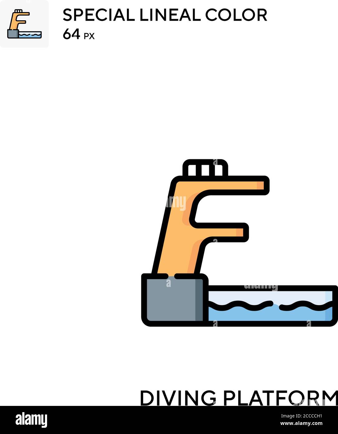Diving platform Special lineal color icon. Illustration symbol design ...