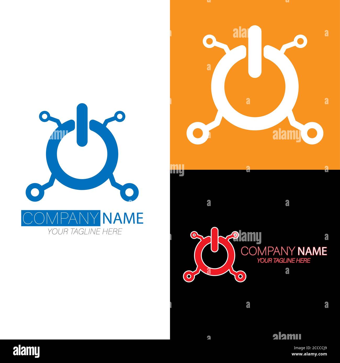 Electric logo. Button with contacts. Vector illustration for a logo ...