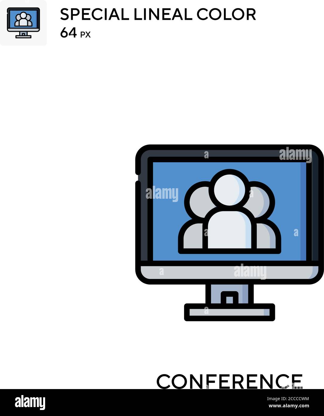 Conference Special lineal color icon. Illustration symbol design template for web mobile UI ...