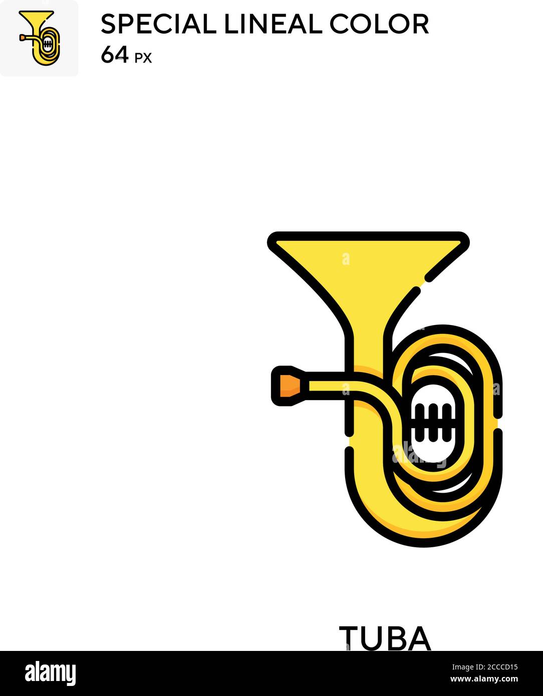 Tuba Special lineal color icon. Illustration symbol design template for ...