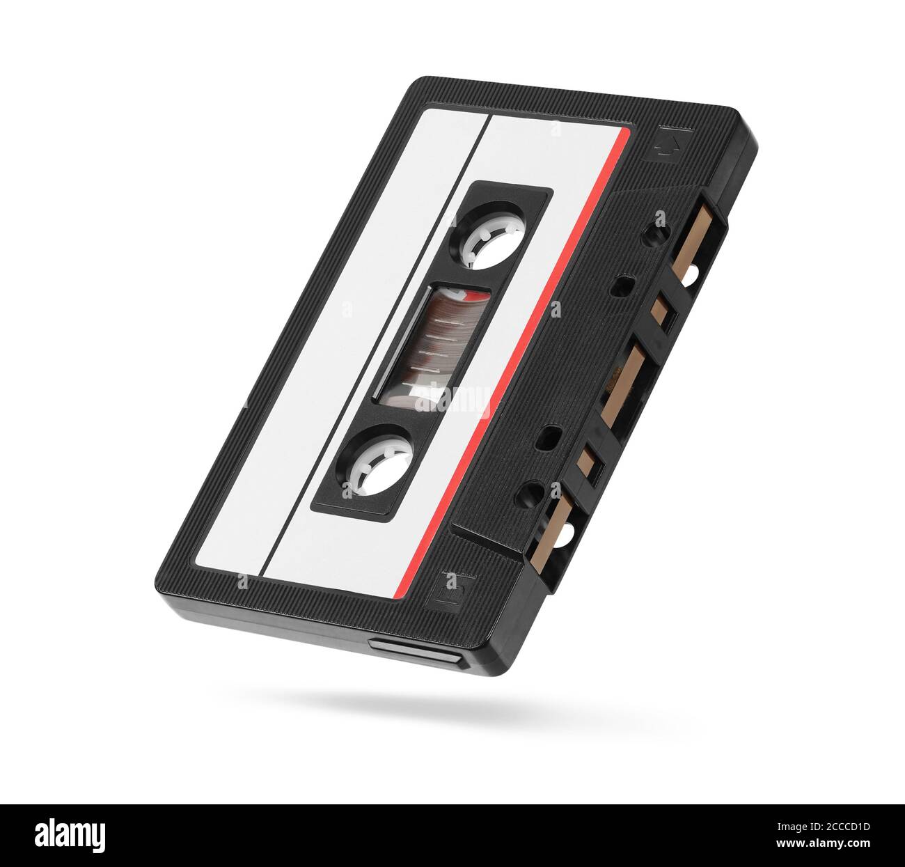 Old autio tape compact cassette with blank tag isolated on white background. Clipping path Stock ...