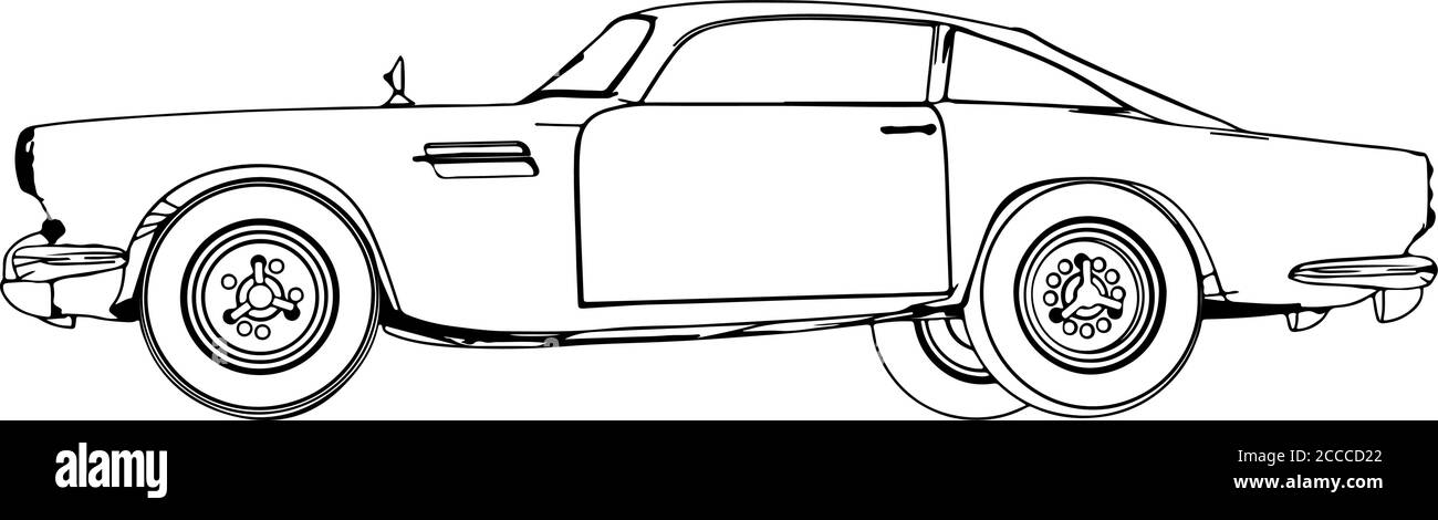 sketch retro car vector Stock Vector Image & Art - Alamy