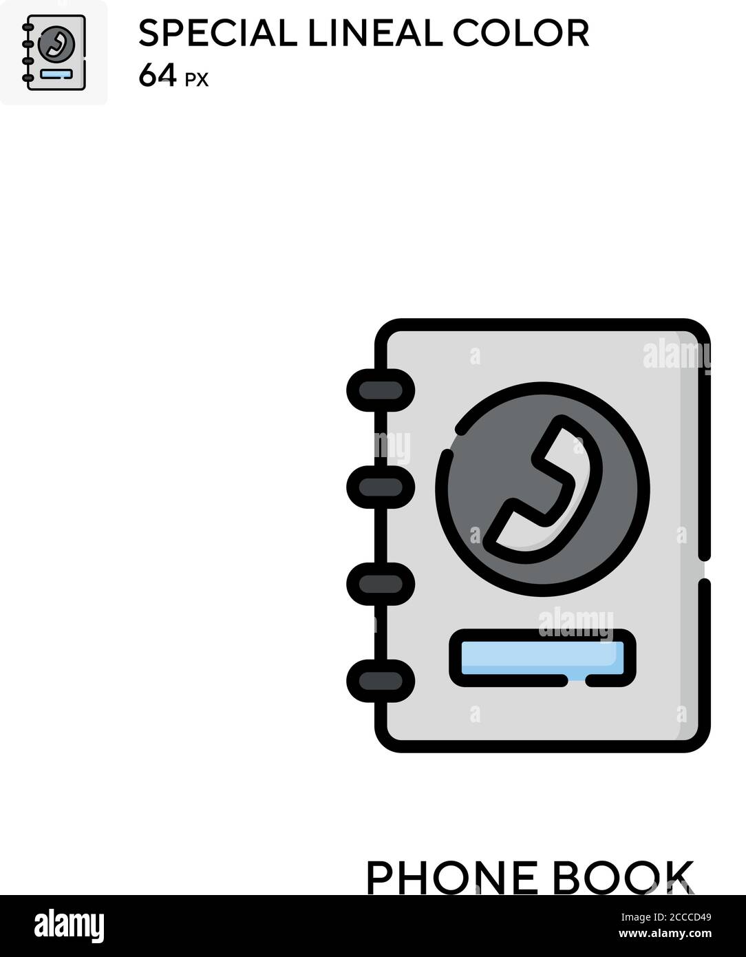 Phone book Special lineal color icon. Illustration symbol design ...