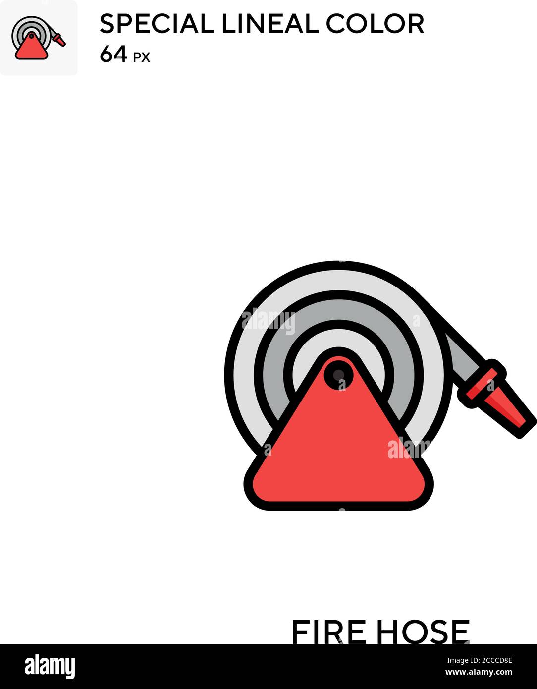 Fire hose Special lineal color icon. Illustration symbol design ...