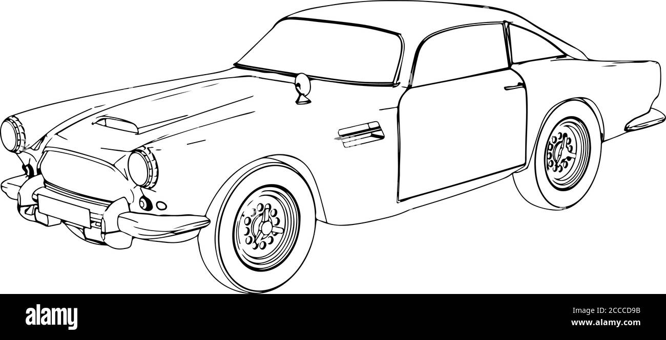 sketch retro car vector Stock Vector Image & Art - Alamy