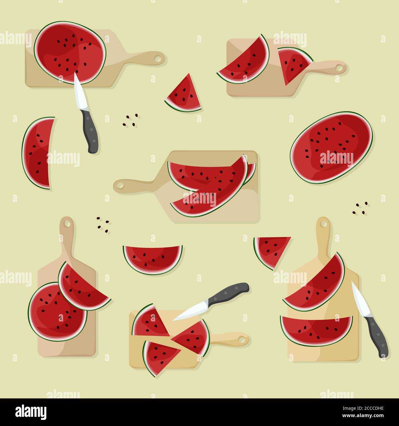 Cutting watermelon - vector illustration Stock Vector Image & Art - Alamy