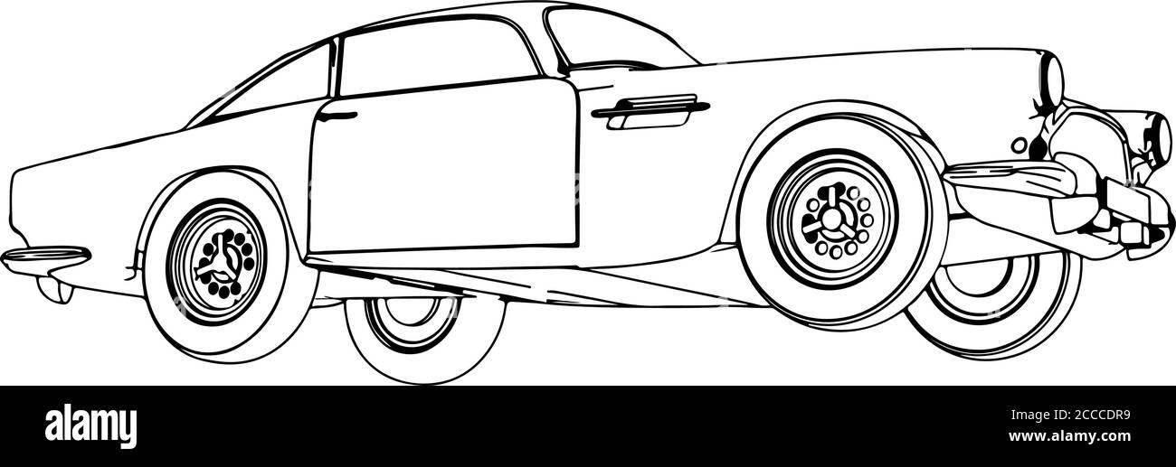 sketch retro car vector Stock Vector Image & Art - Alamy