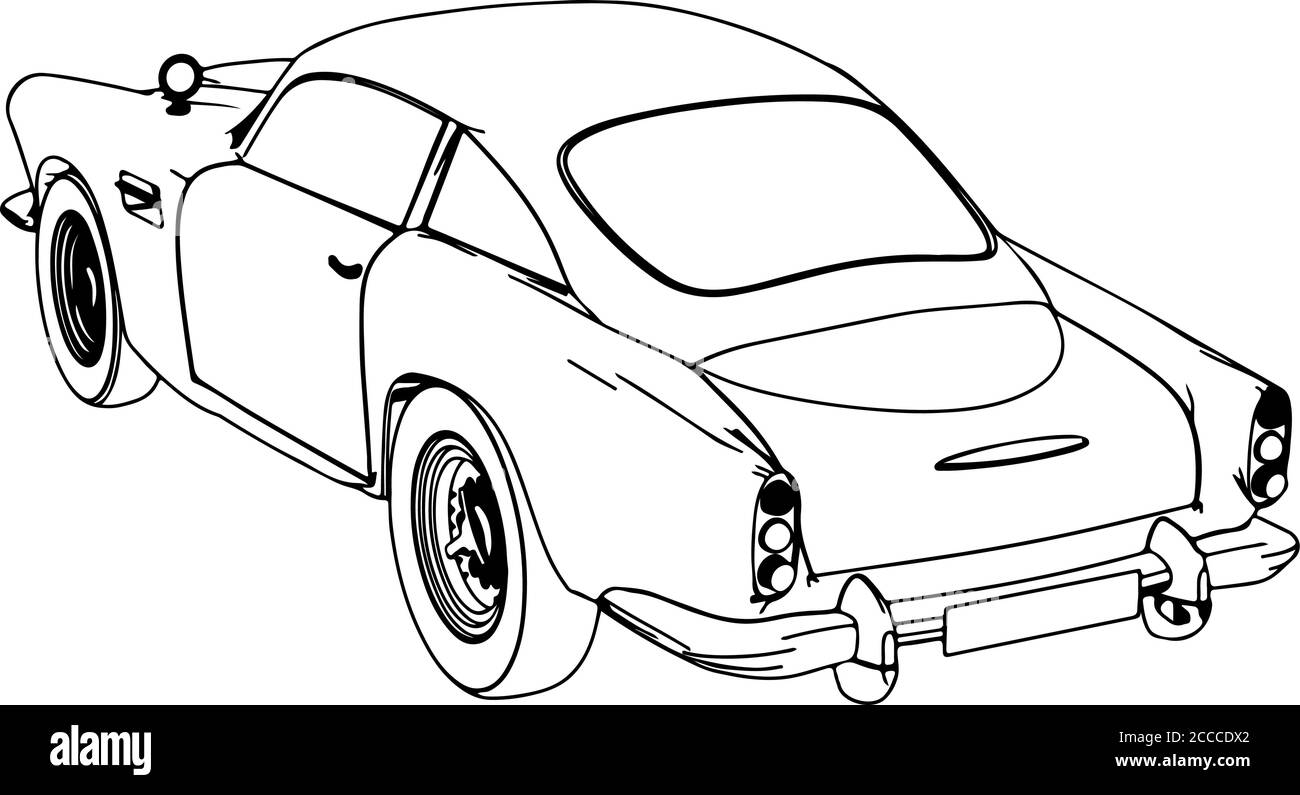 sketch retro car vector Stock Vector Image & Art - Alamy