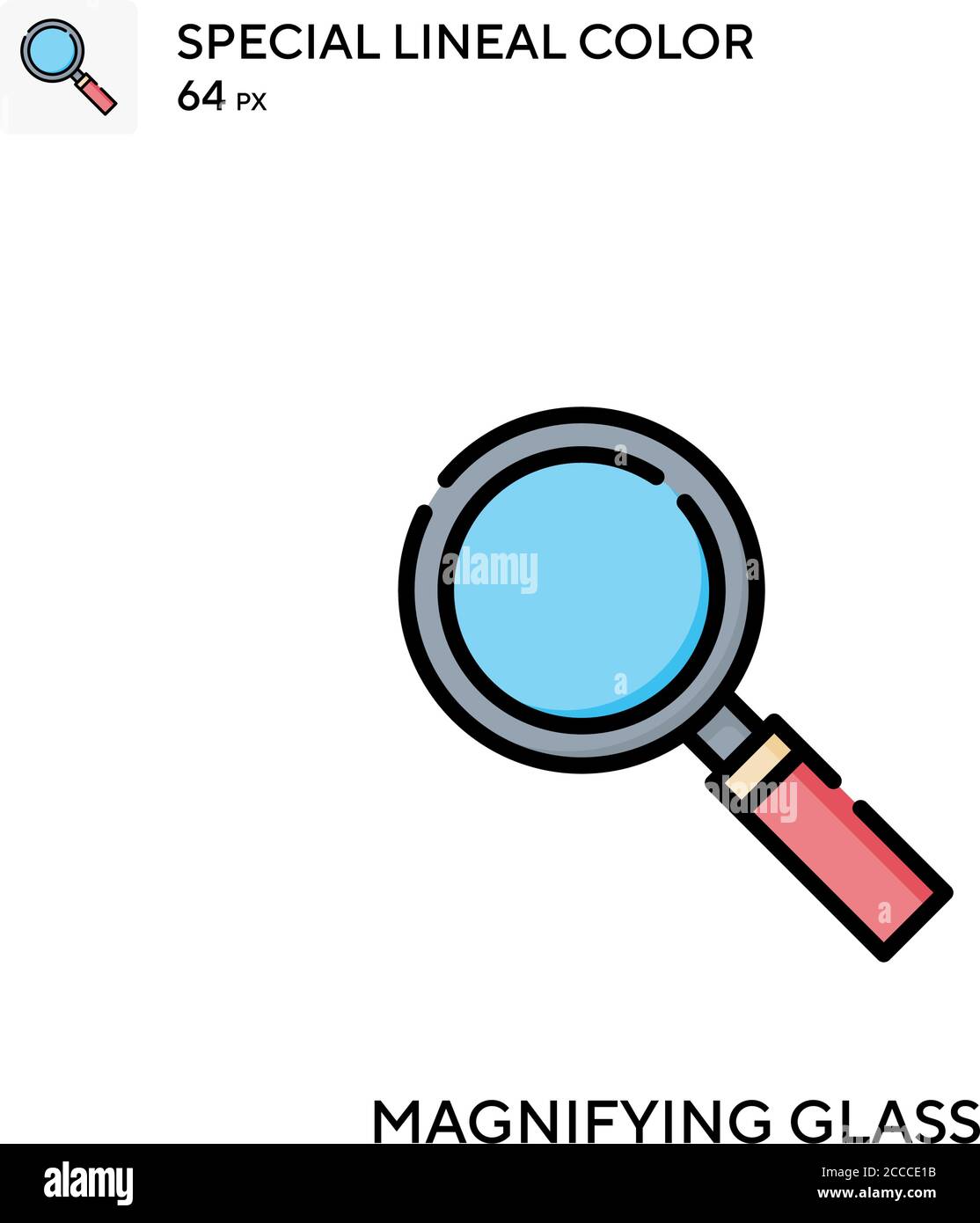Magnifying glass Special lineal color icon. Illustration symbol design ...