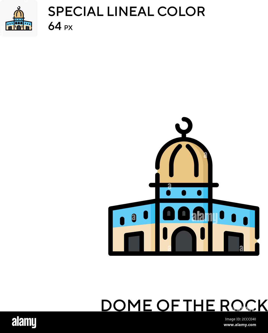 Dome of the rock Special lineal color icon. Illustration symbol design ...