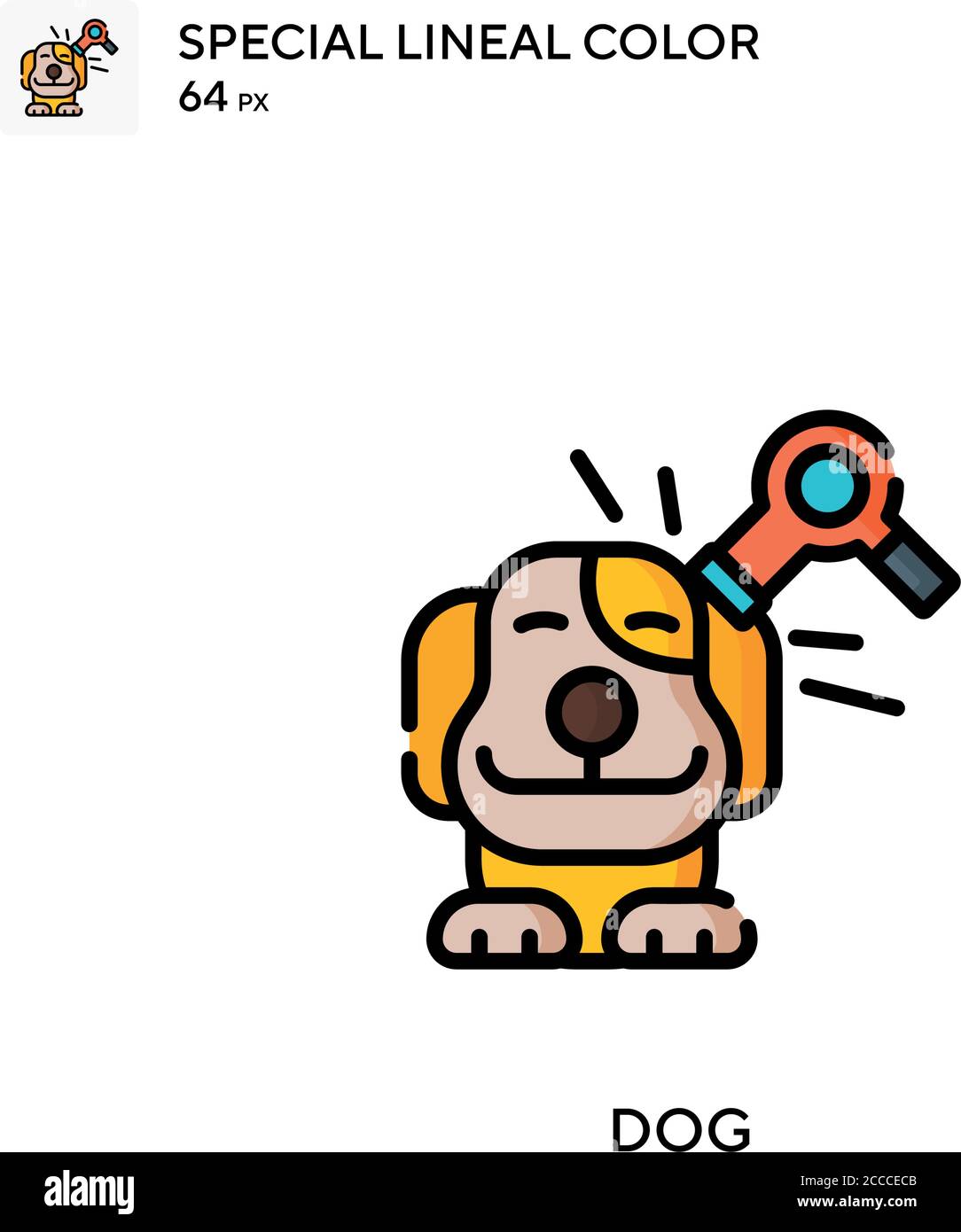 Dog Special lineal color icon. Illustration symbol design template for ...