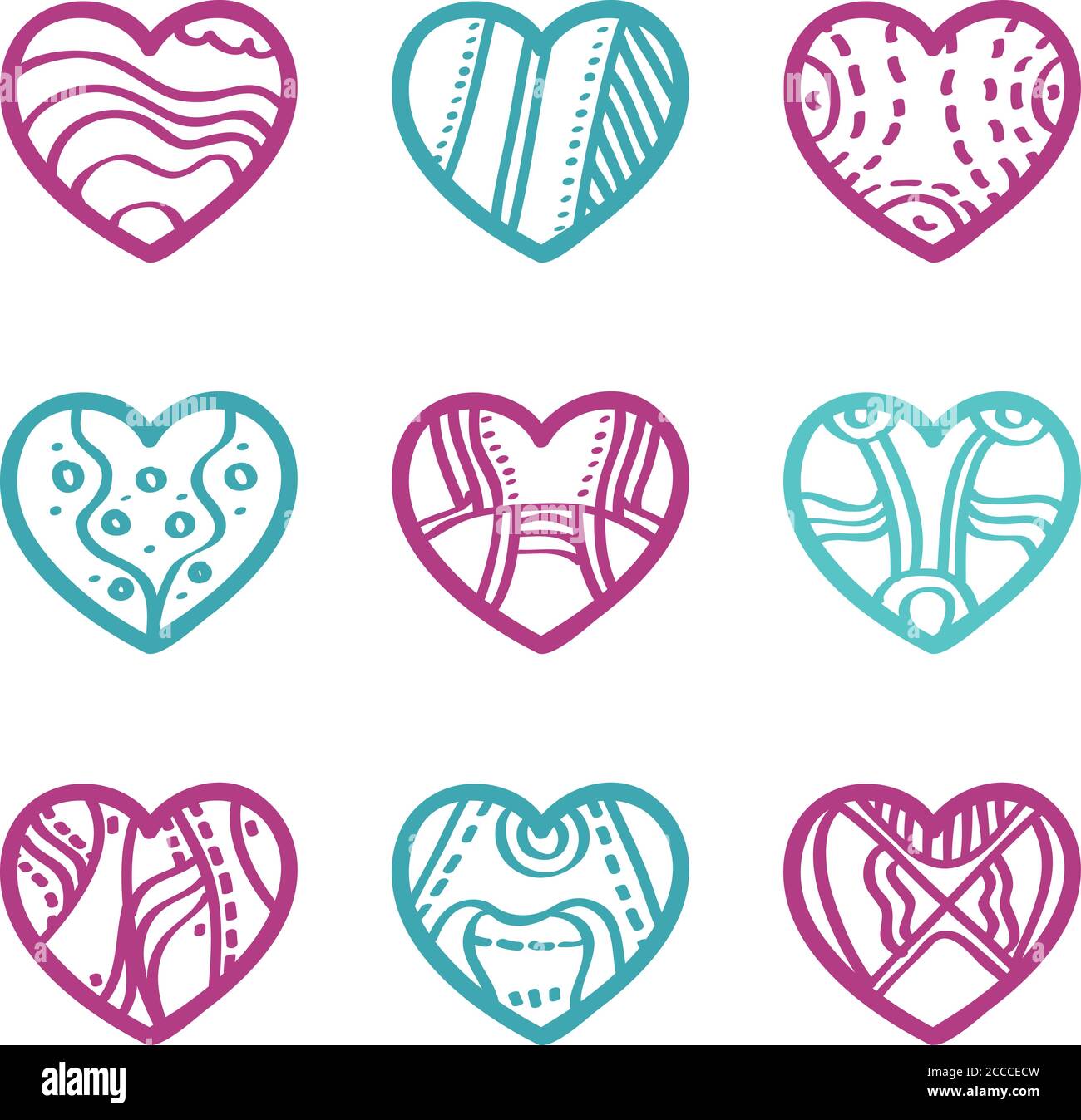 Hand drawn hearts - vector illustration Stock Vector Image & Art - Alamy