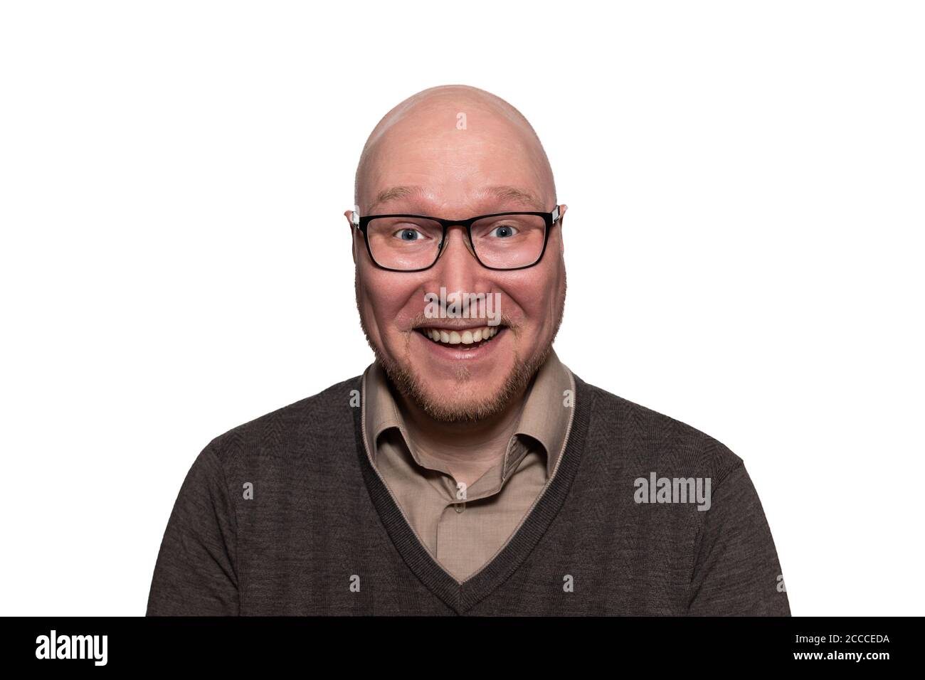 Happy bald man beard hi-res stock photography and images - Alamy