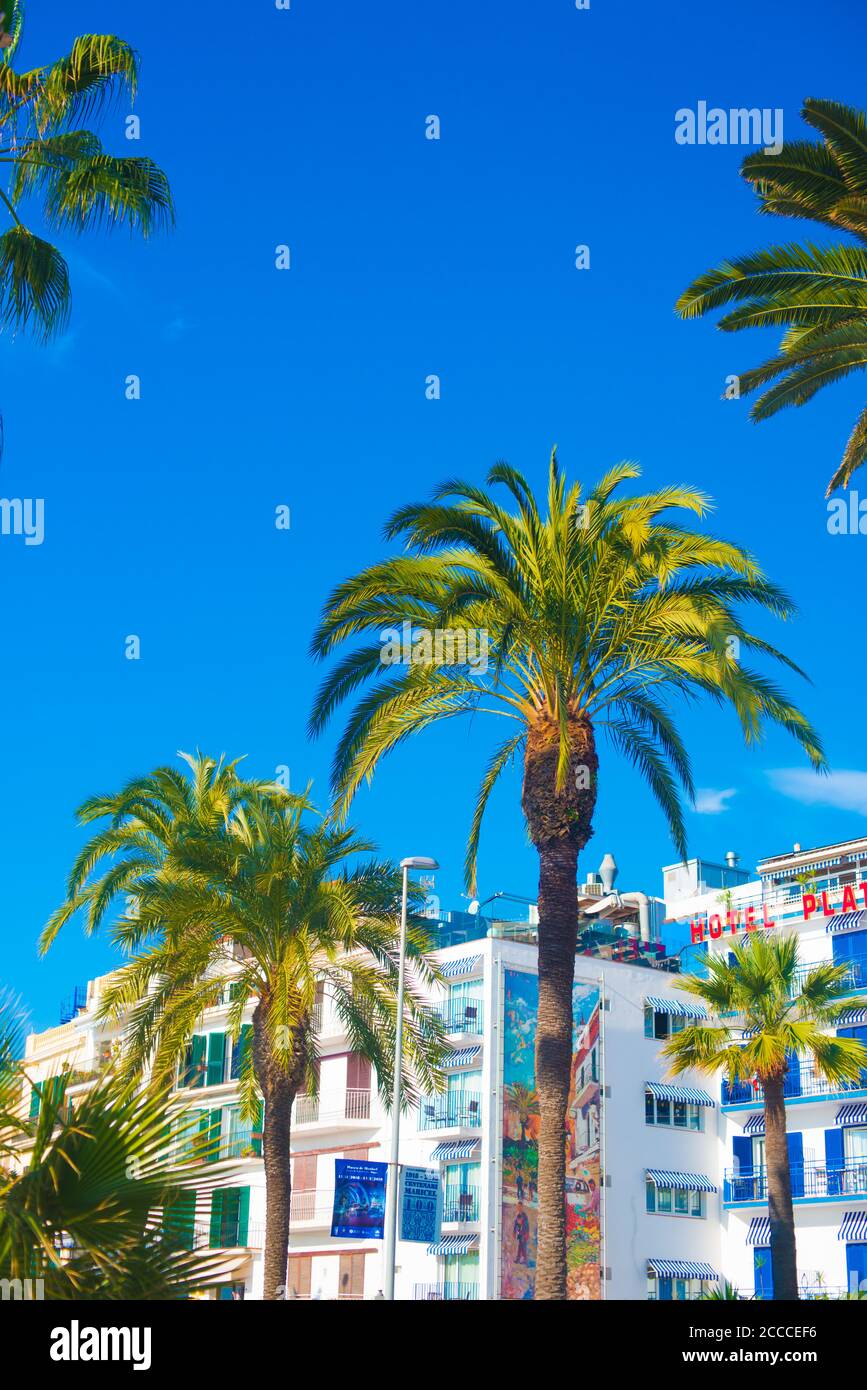 Spanish Beach Resort in Barcelona, Spain. Sitges area is known as a ...