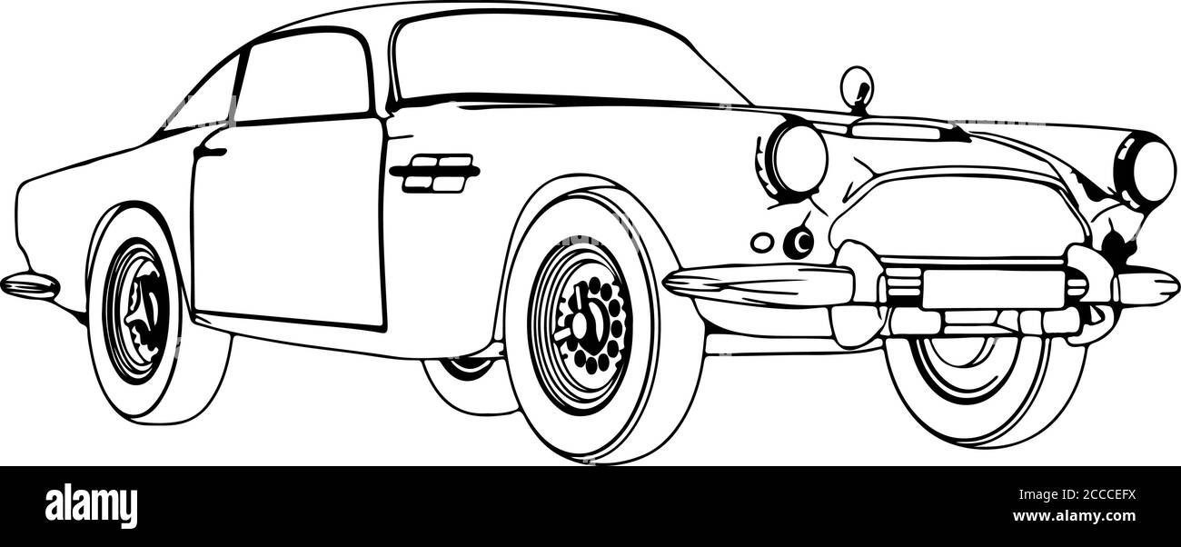 sketch retro car vector Stock Vector Image & Art - Alamy