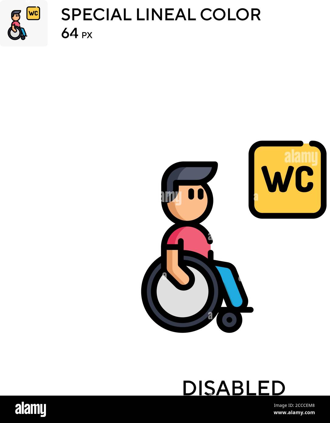 Disabled Special lineal color icon. Illustration symbol design template ...