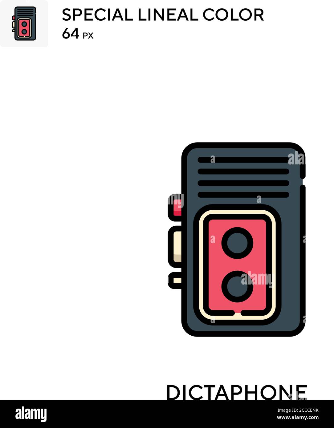 Dictaphone Special lineal color icon. Illustration symbol design ...