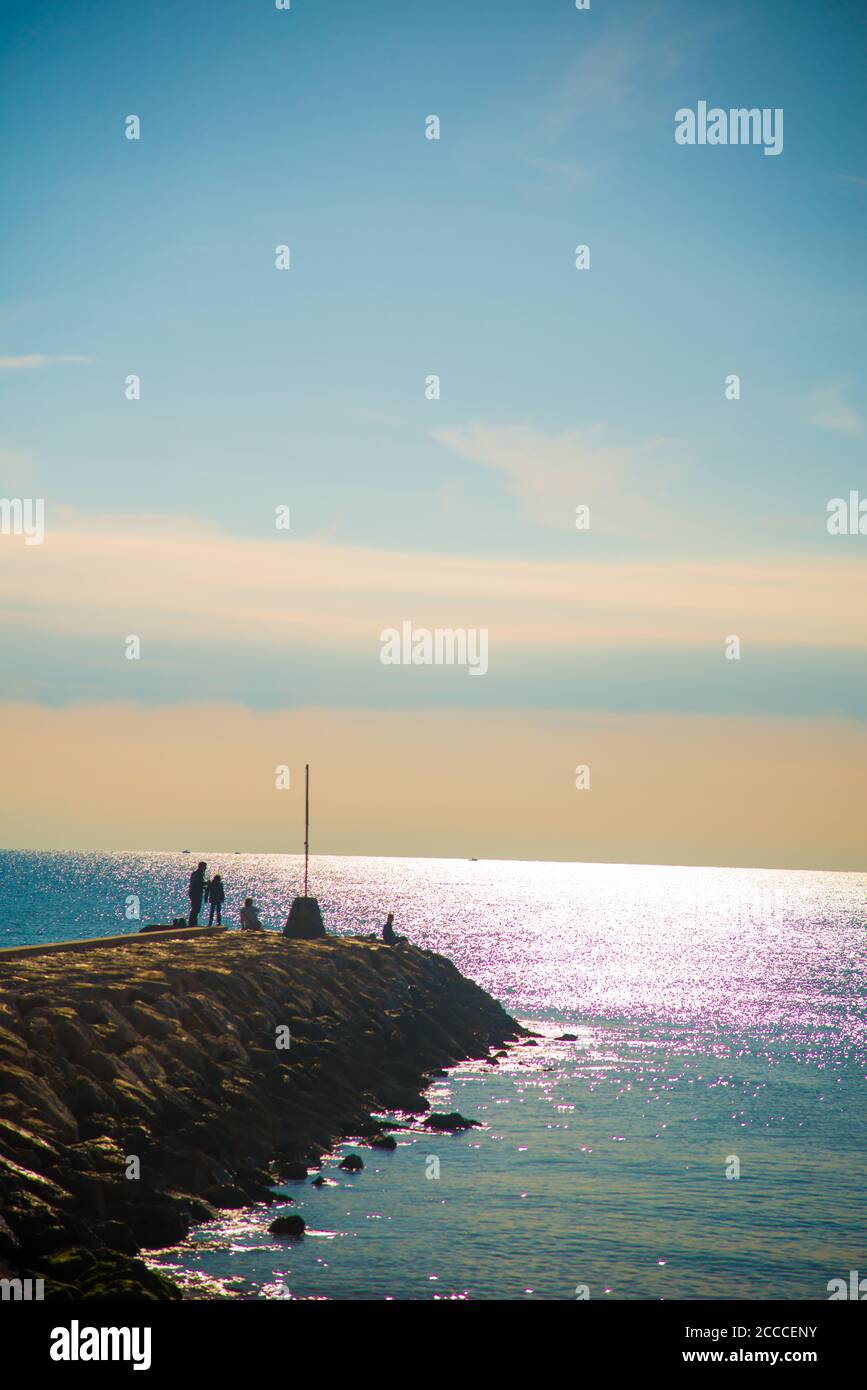 Spanish Beach Resort in Barcelona, Spain. Sitges area is known as a ...