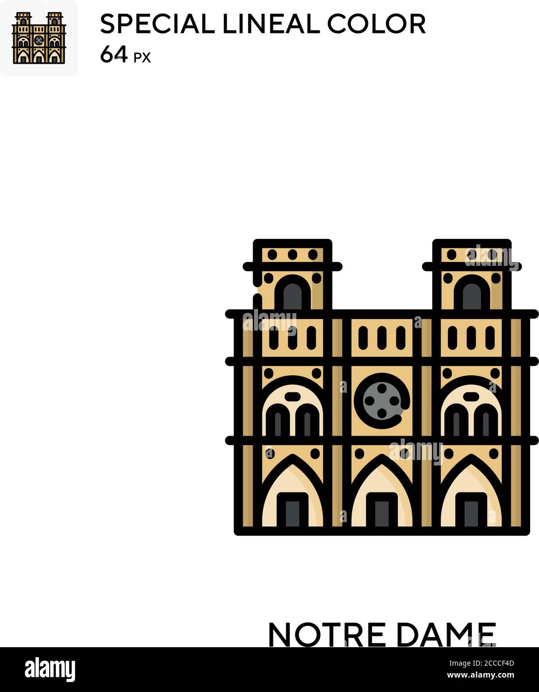 Notre dame Special lineal color icon. Illustration symbol design ...