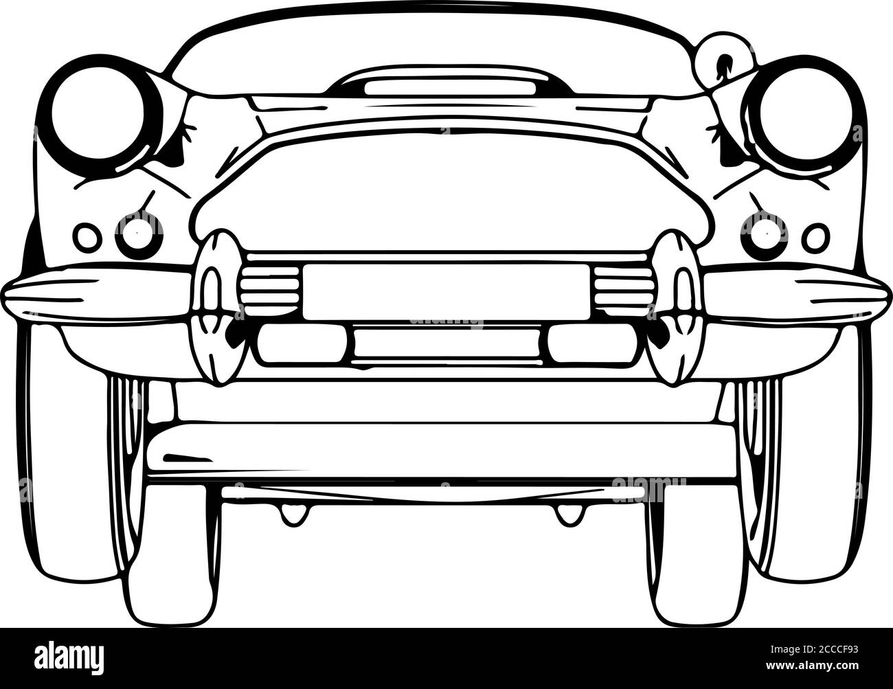 sketch retro car vector Stock Vector Image & Art - Alamy