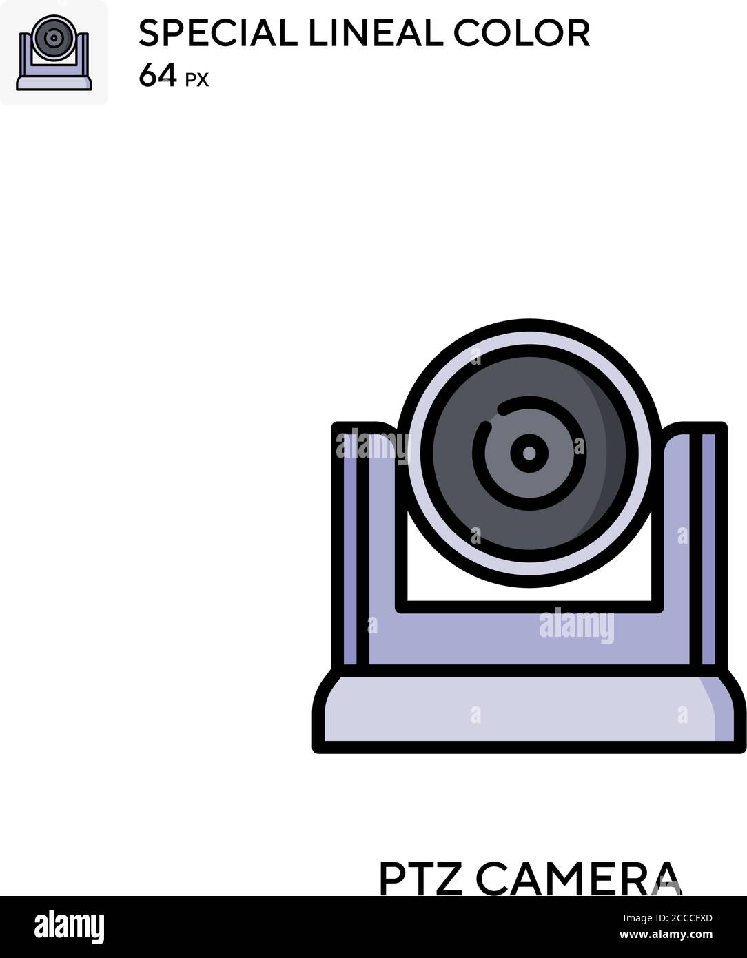 Ptz camera Special lineal color icon. Illustration symbol design template for web mobile UI ...