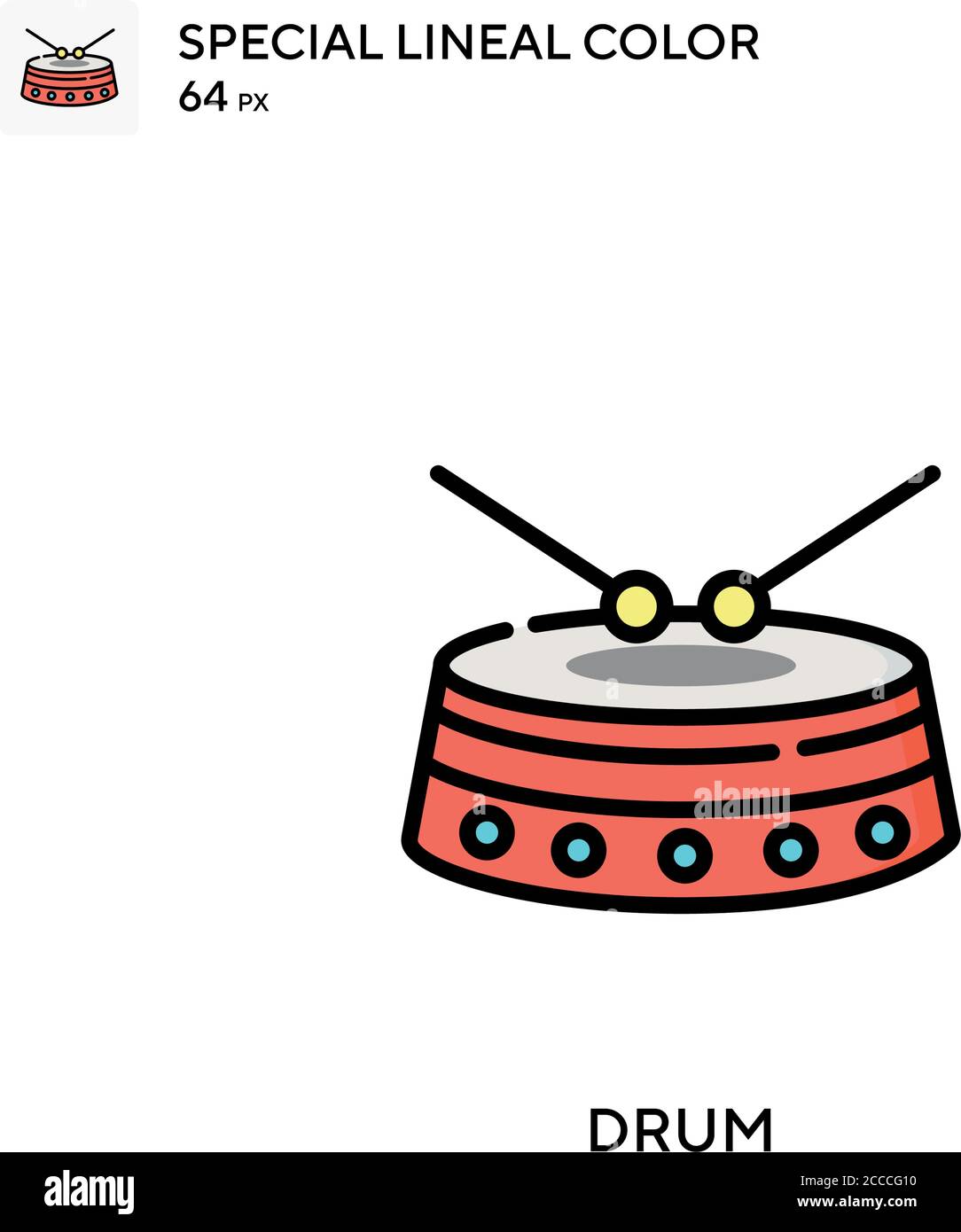 Drum Special lineal color icon. Illustration symbol design template for ...