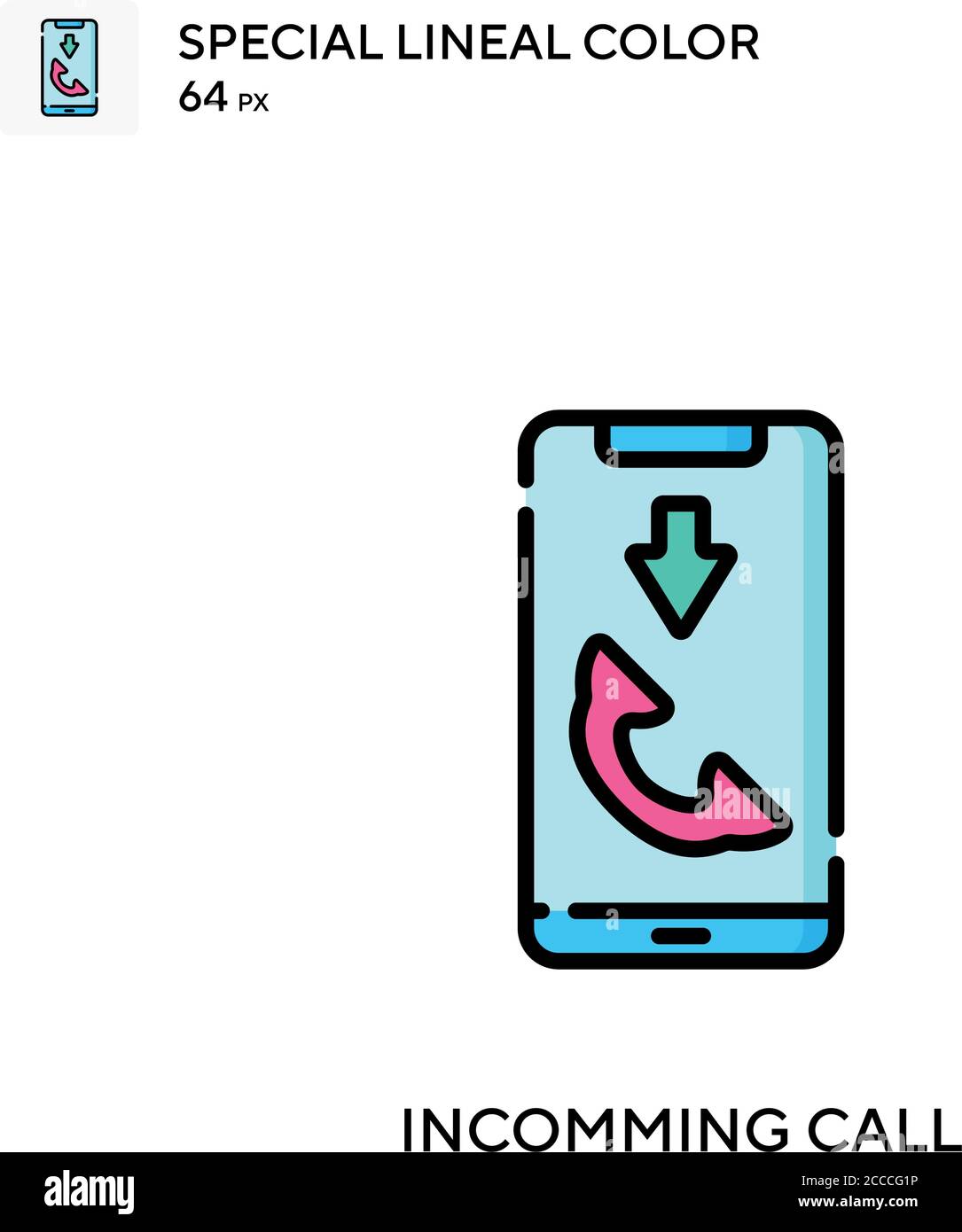 Incomming call Special lineal color icon. Illustration symbol design ...