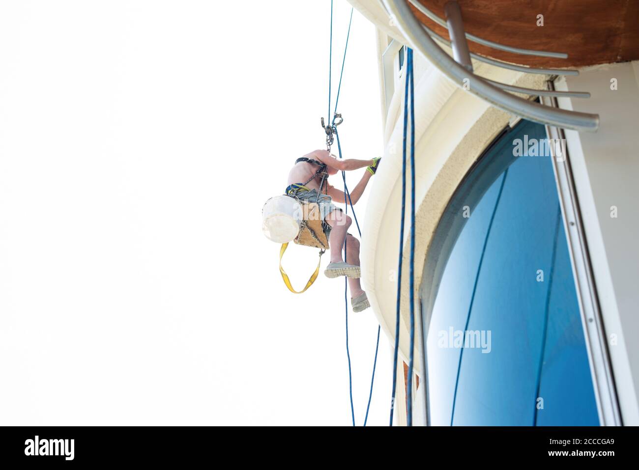 high-altitude climber. The profession of working at height Stock Photo ...