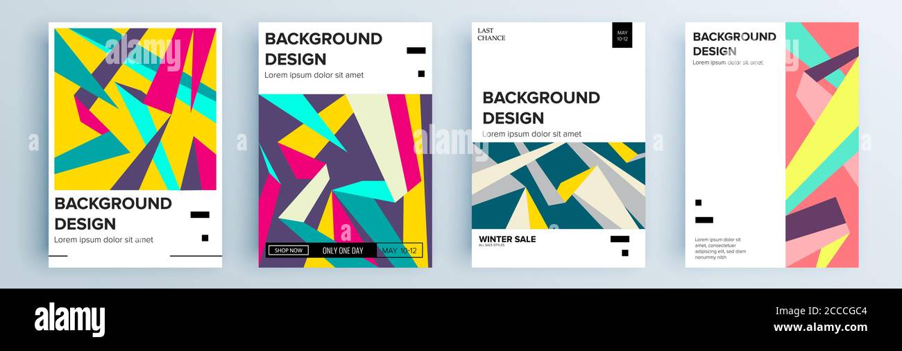 Modern abstract covers set, minimal covers design. Colorful geometric ...