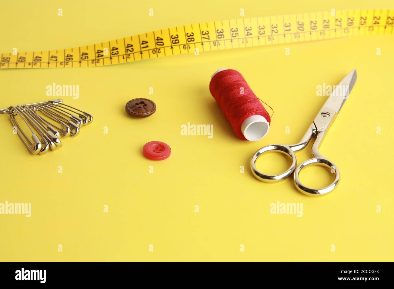 Closeup shot of different sewing items Stock Photo - Alamy