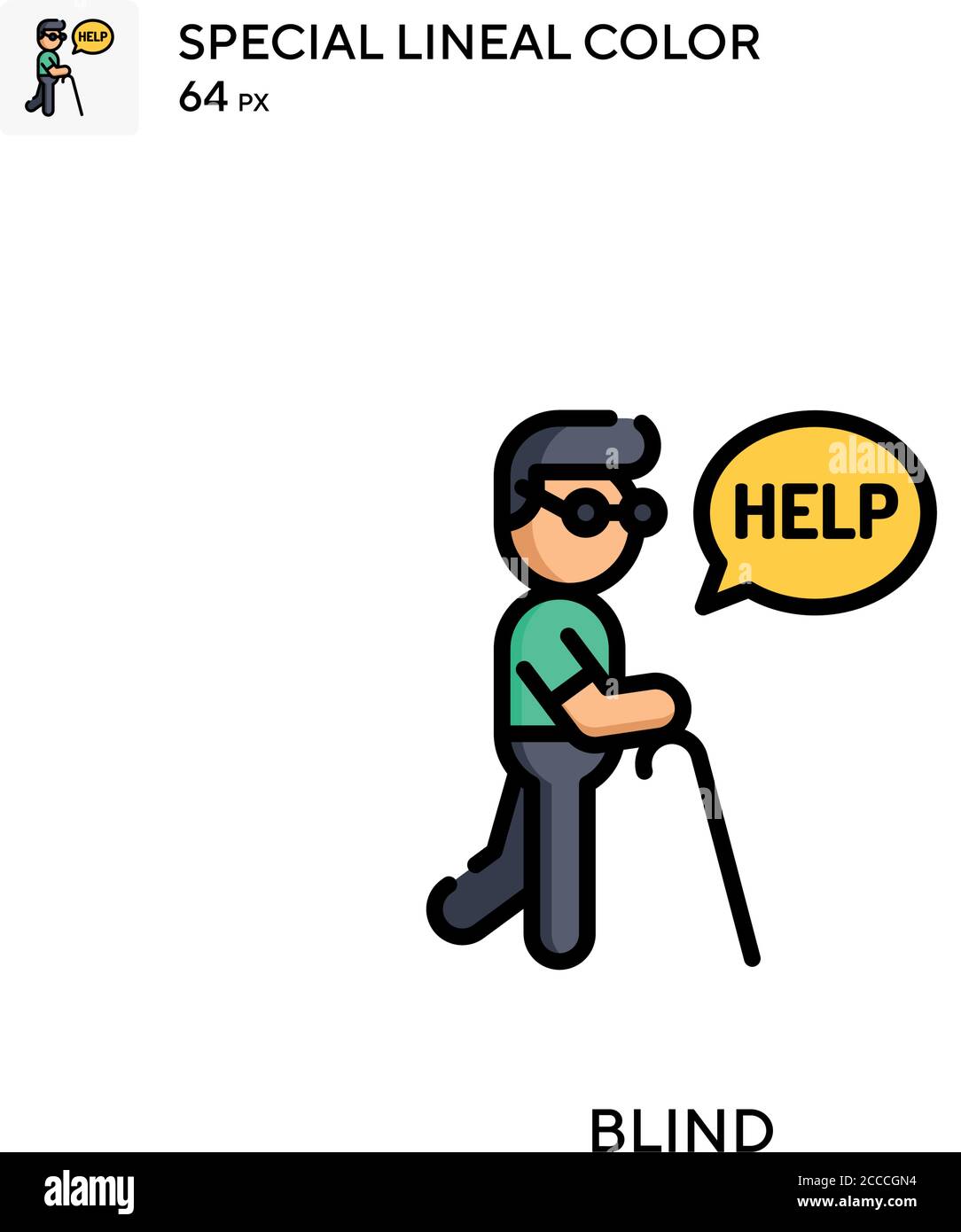 Blind Special lineal color icon. Illustration symbol design template ...