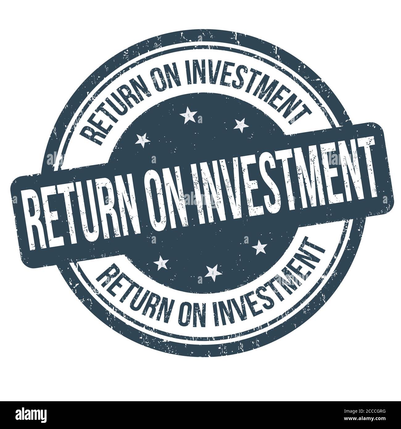 Return on investment grunge rubber stamp on white background, vector ...