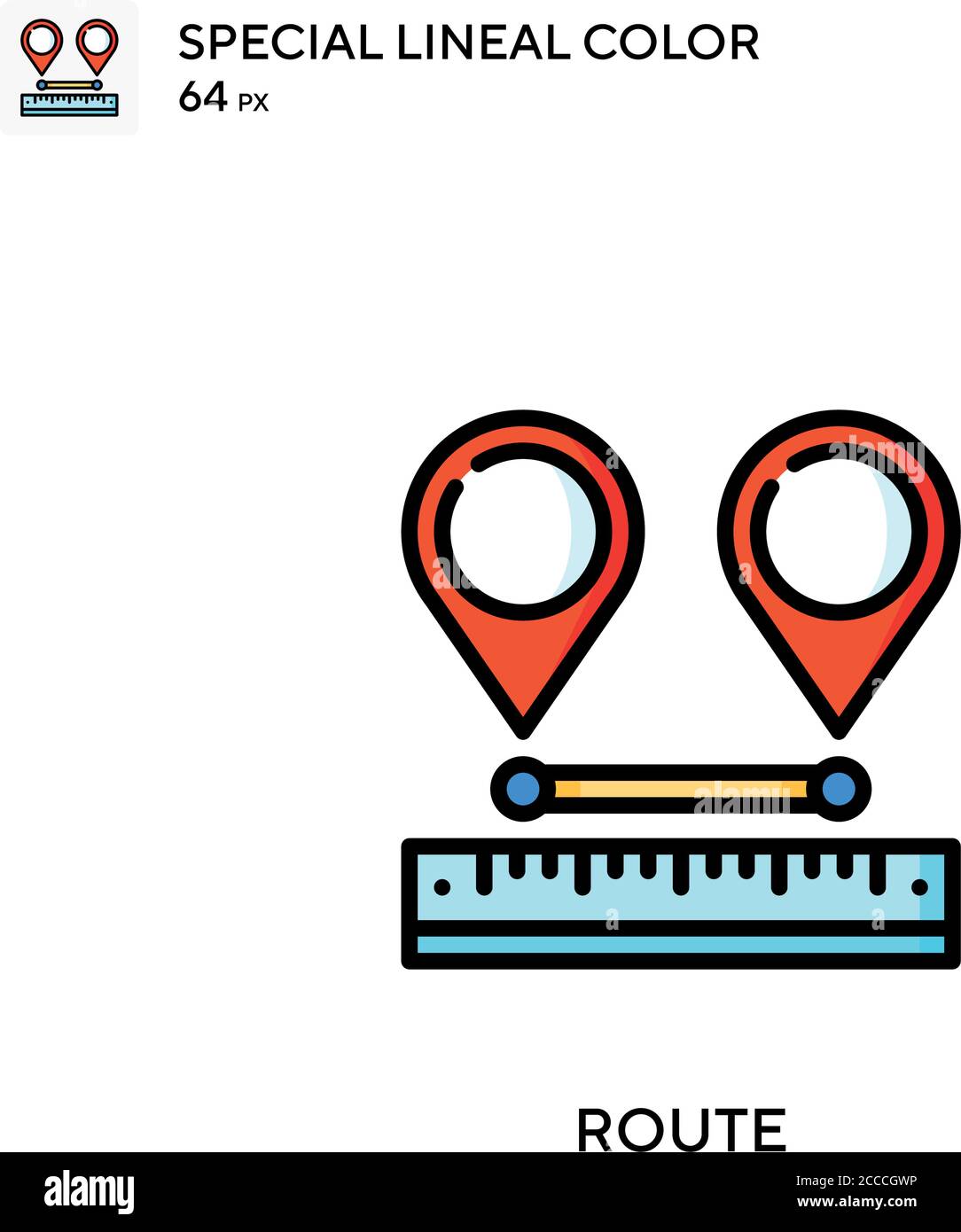 Route Special lineal color icon. Illustration symbol design template ...
