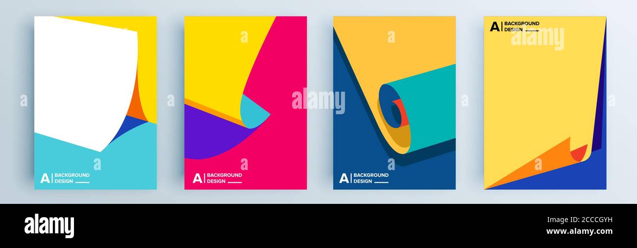 Modern abstract covers set, minimal covers design. Colorful geometric ...