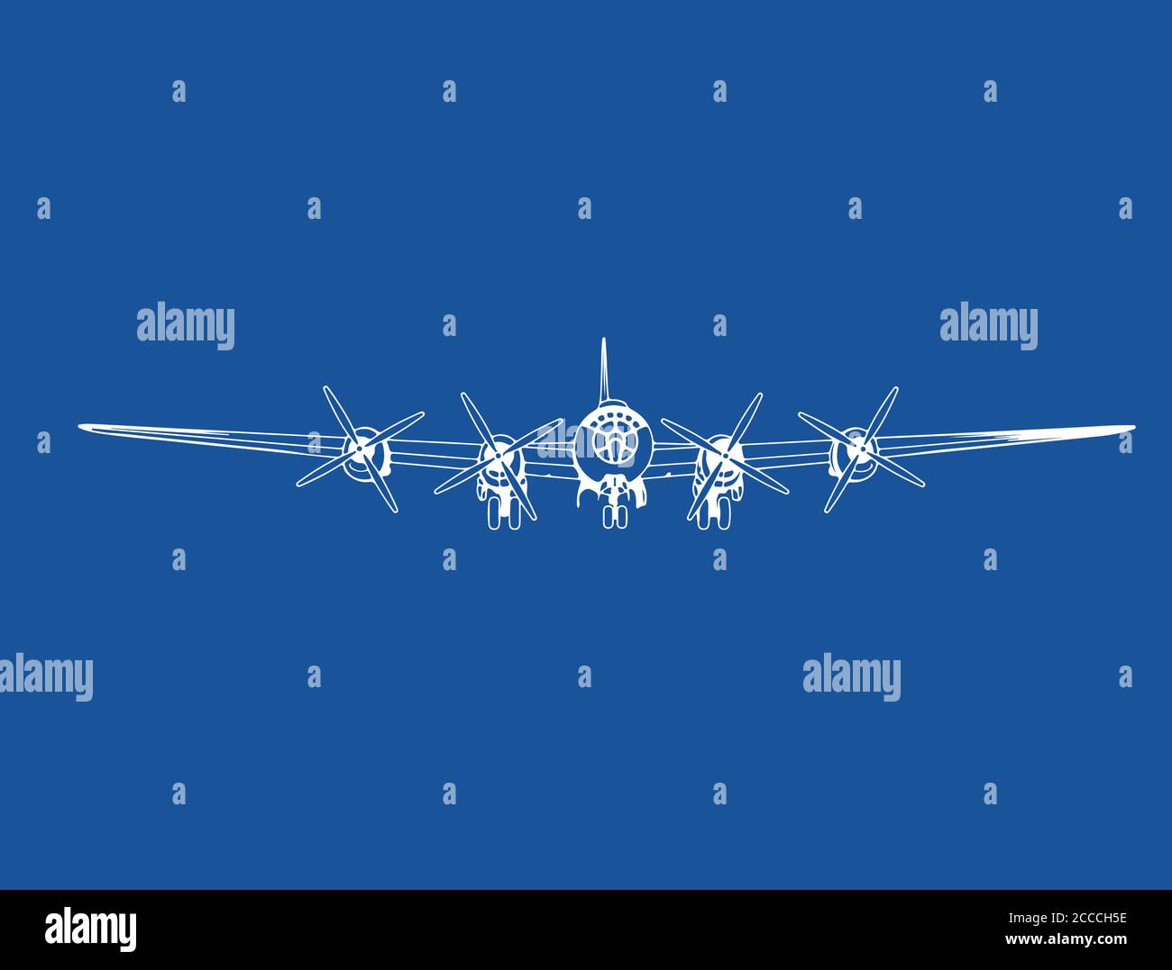 vector drawing of a military aircraft on a blue background Stock Vector ...