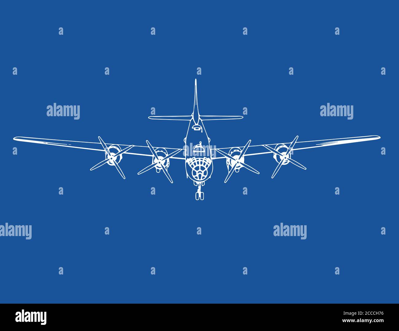 vector drawing of a military aircraft on a blue background Stock Vector ...