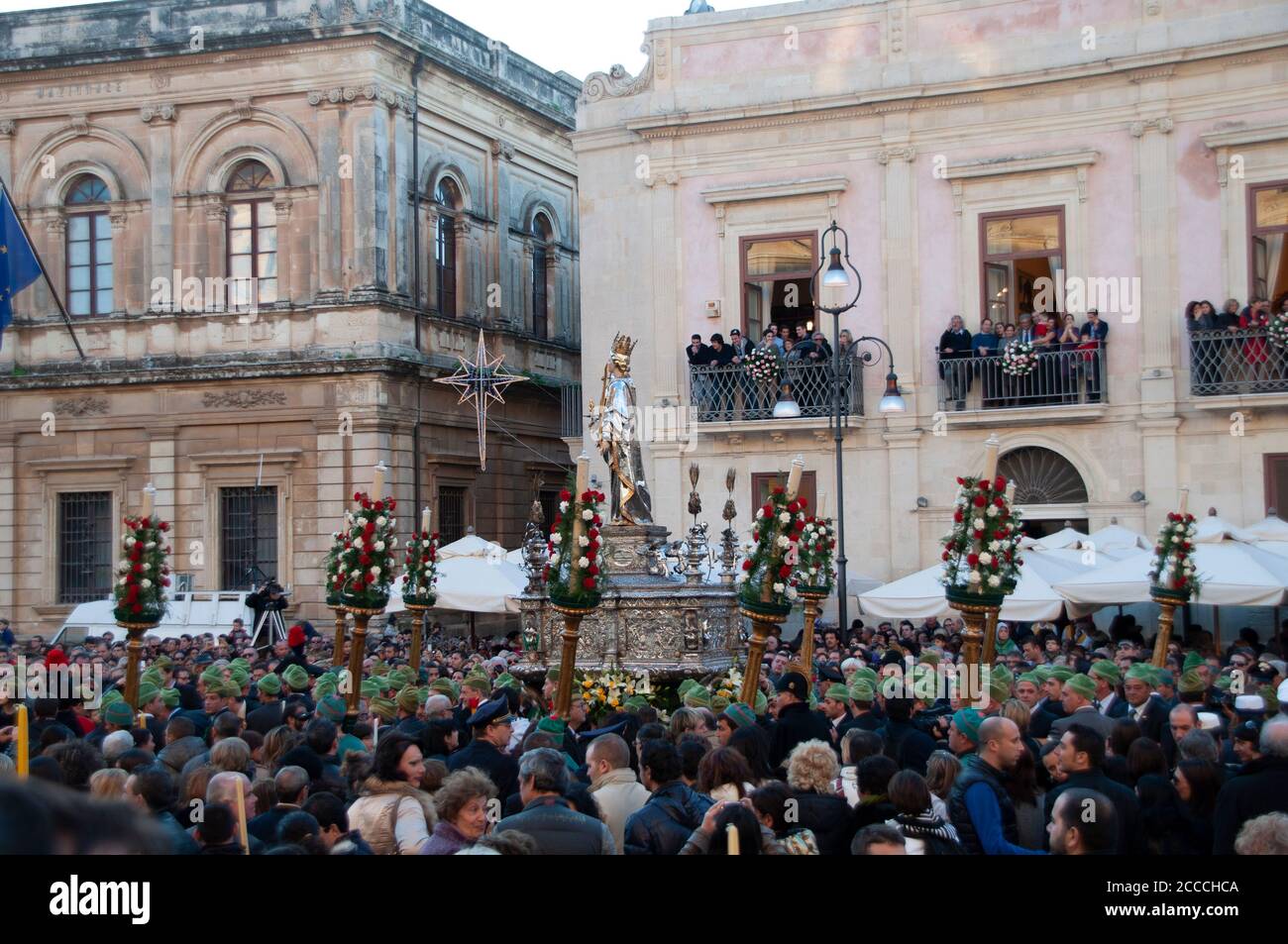 Procession of the simulacrum of Saint Lucia, a religious feast of the ...