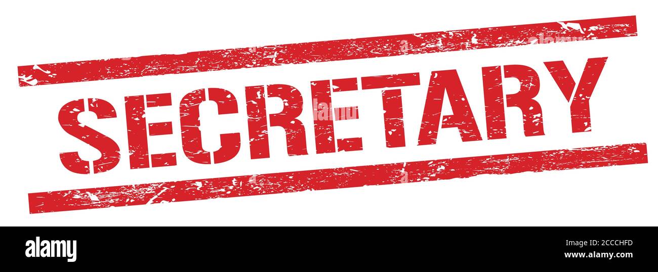 SECRETARY red grungy lines stamp sign Stock Photo - Alamy