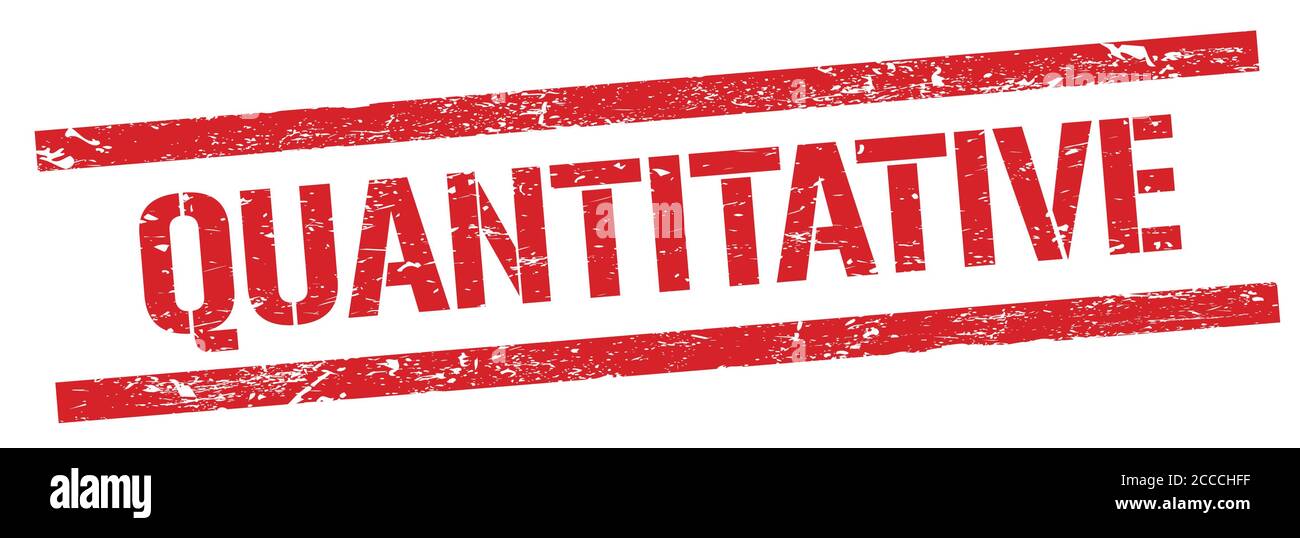 QUANTITATIVE red grungy lines stamp sign Stock Photo - Alamy