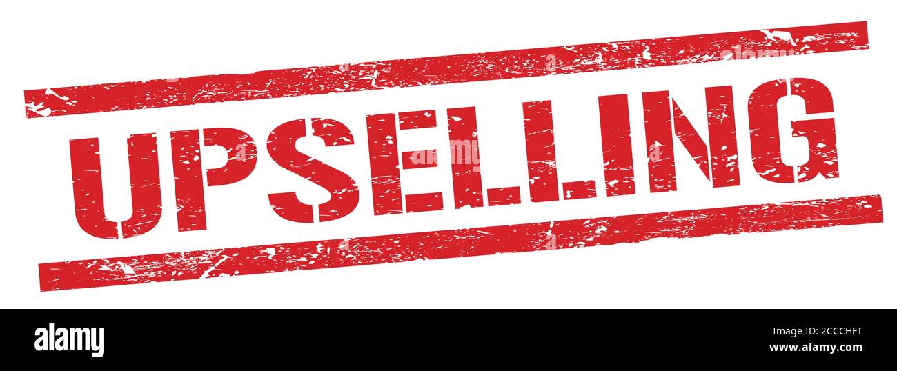 UPSELLING red grungy lines stamp sign Stock Photo - Alamy