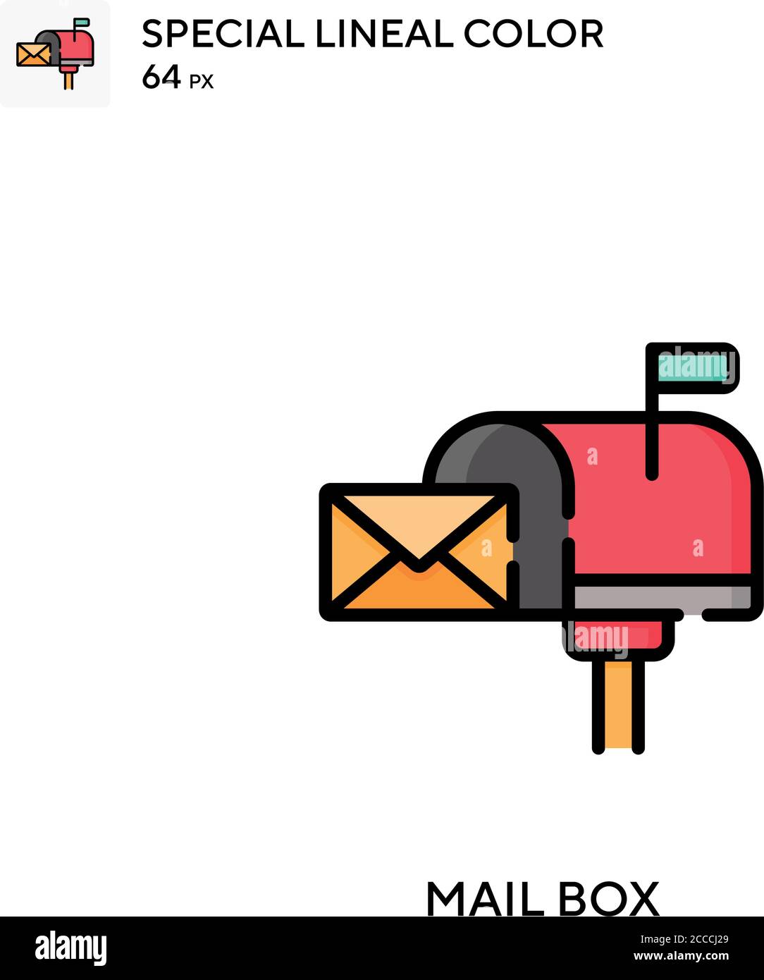 Mail box Special lineal color icon. Illustration symbol design template ...