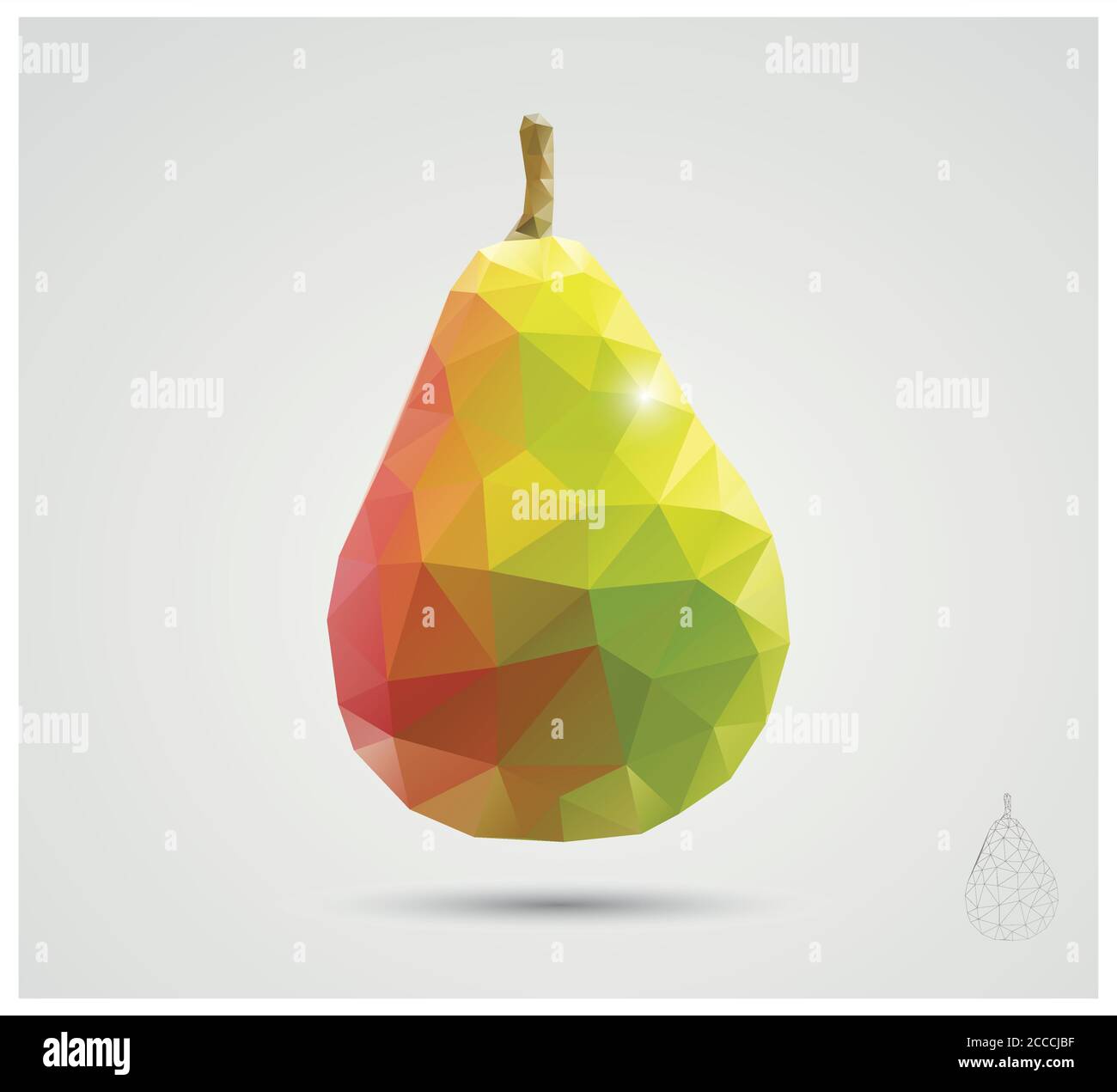 Geometric polygonal fruit, triangles, pear, vector illustration Stock ...
