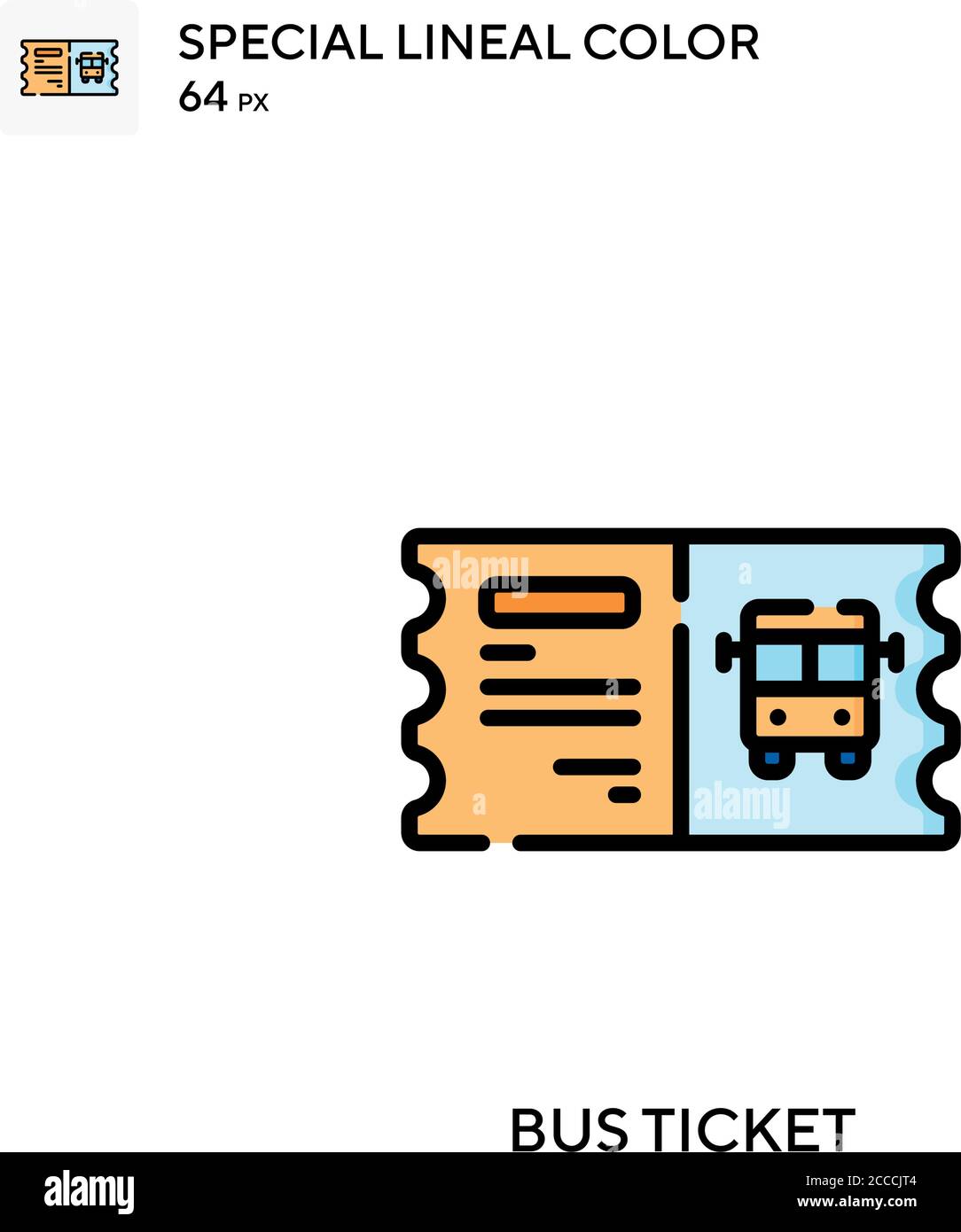 Bus ticket Special lineal color icon. Illustration symbol design ...