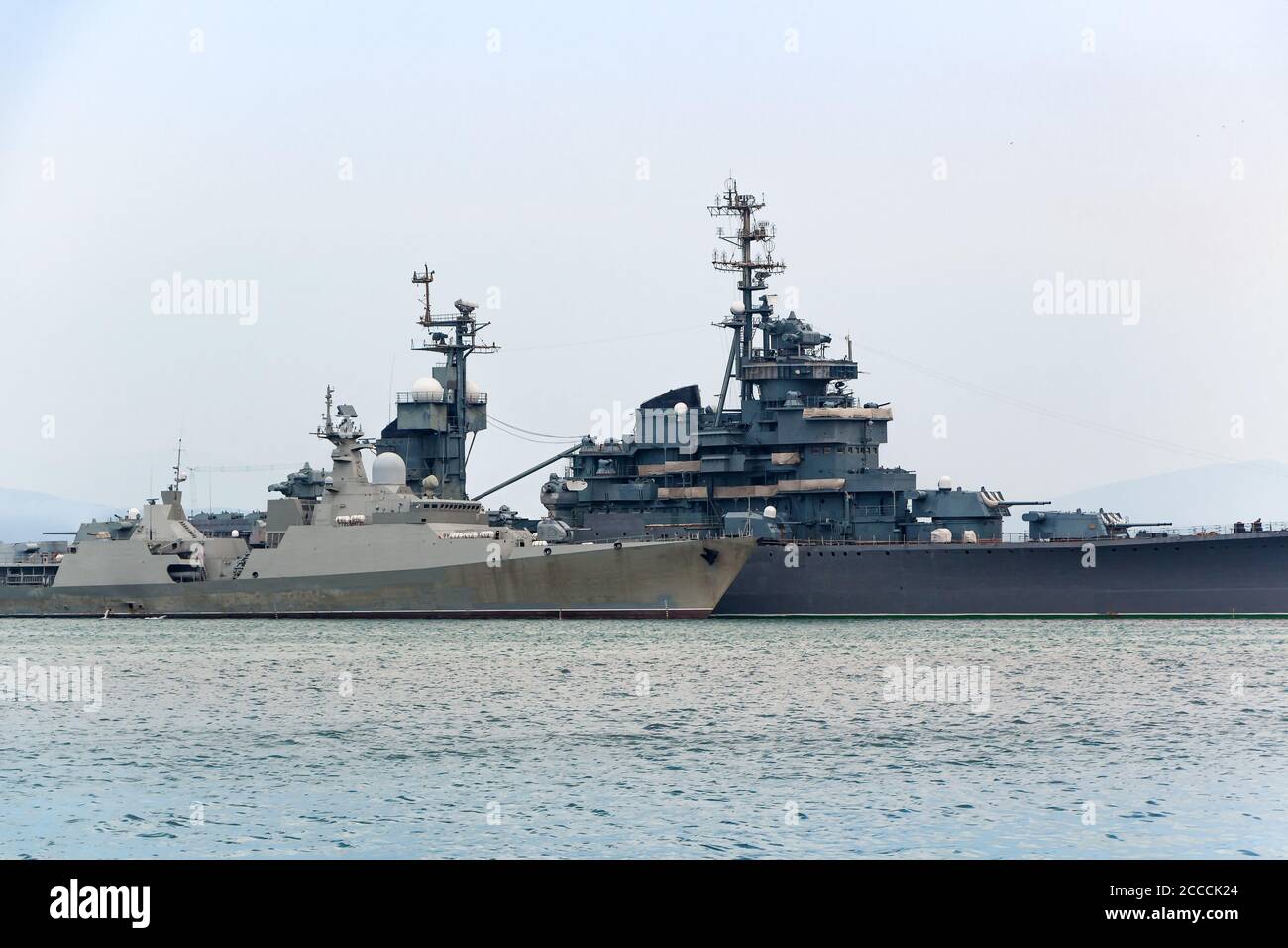 Two military ships in the sea Stock Photo - Alamy