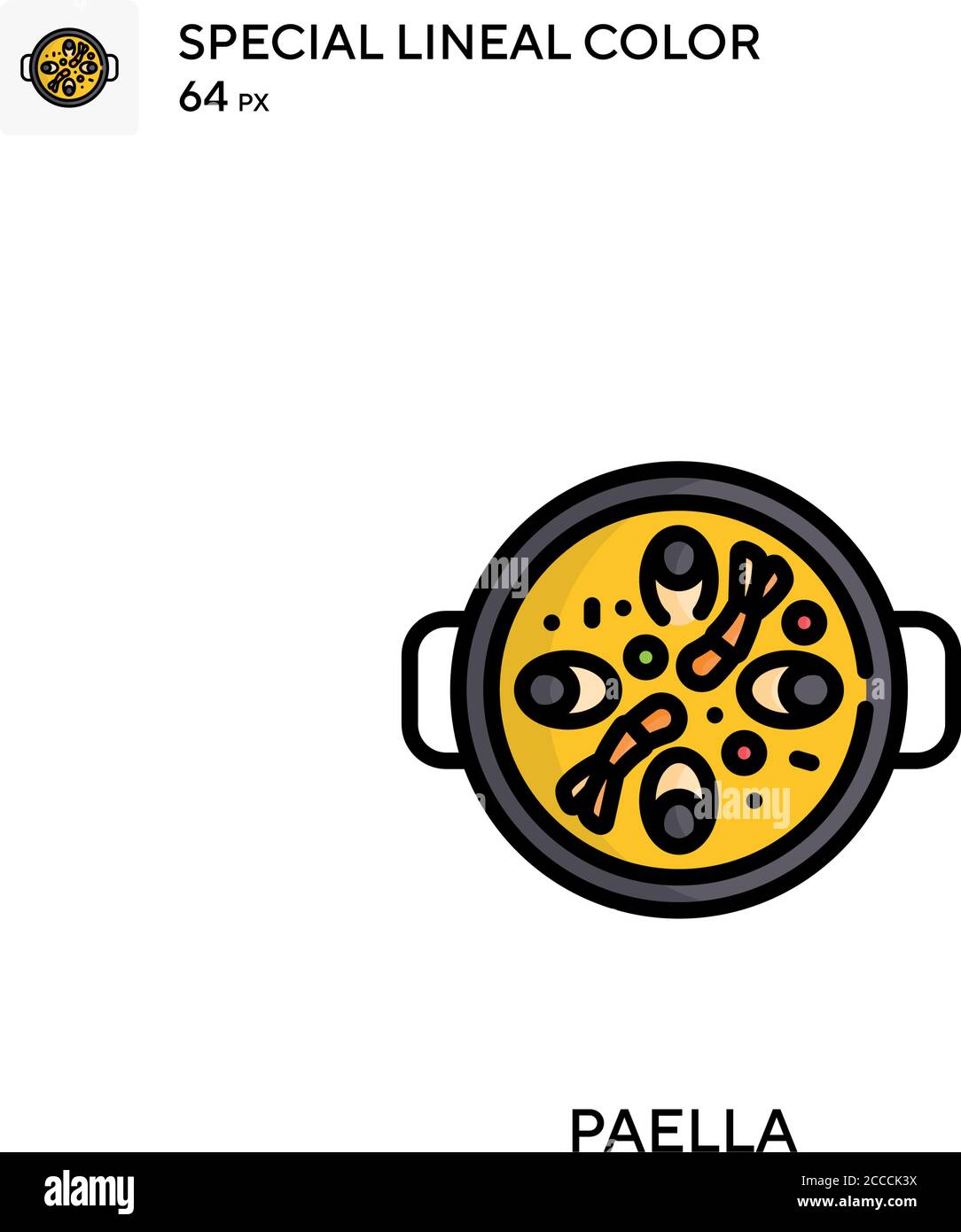 Paella Special lineal color icon. Illustration symbol design template ...