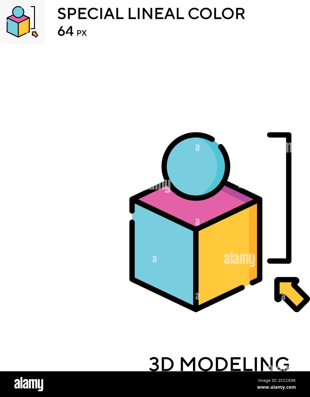 3d modeling Special lineal color icon. Illustration symbol design ...